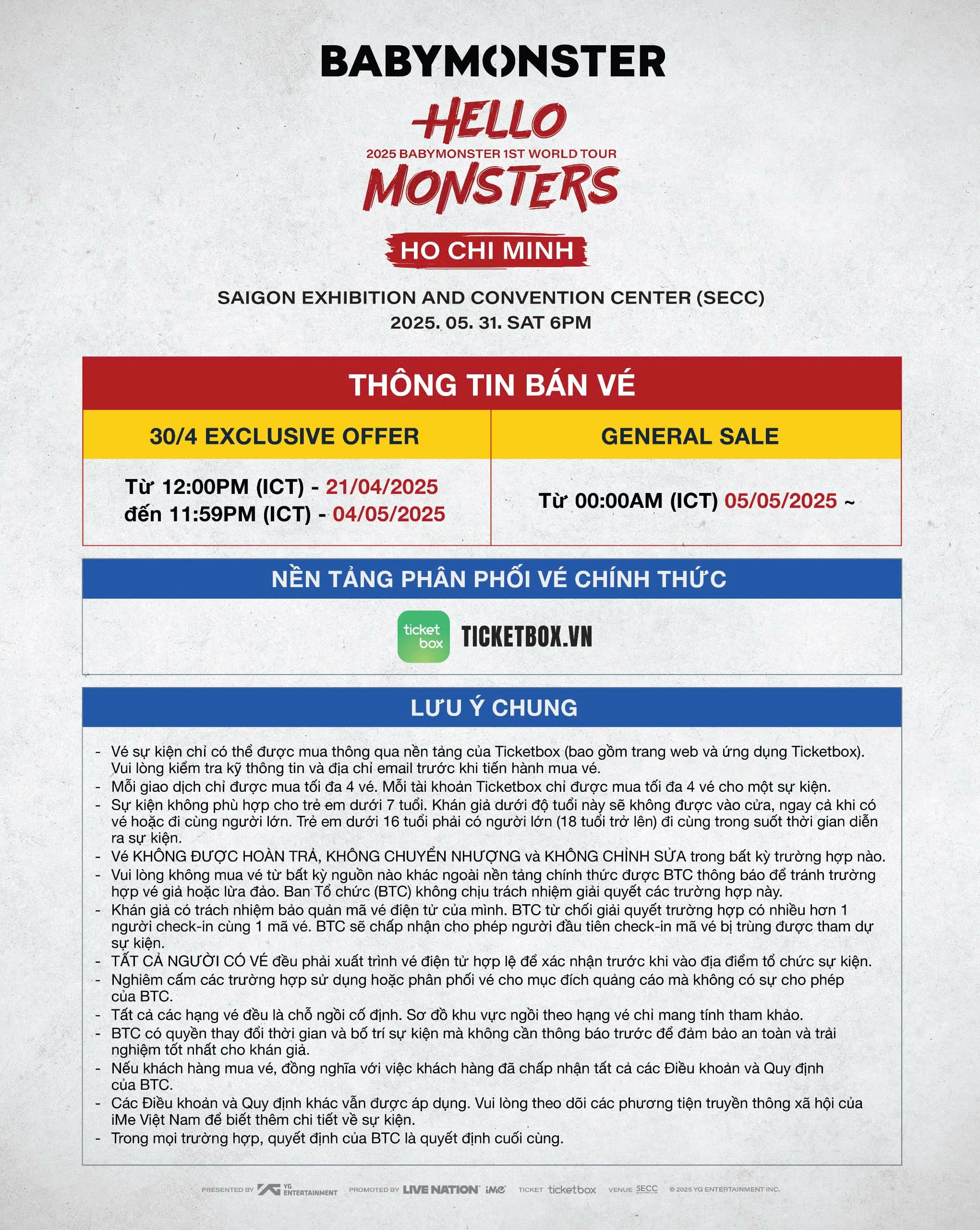 2025 BABYMONSTER 1st WORLD TOUR IN HO CHI MINH | Ticketbox