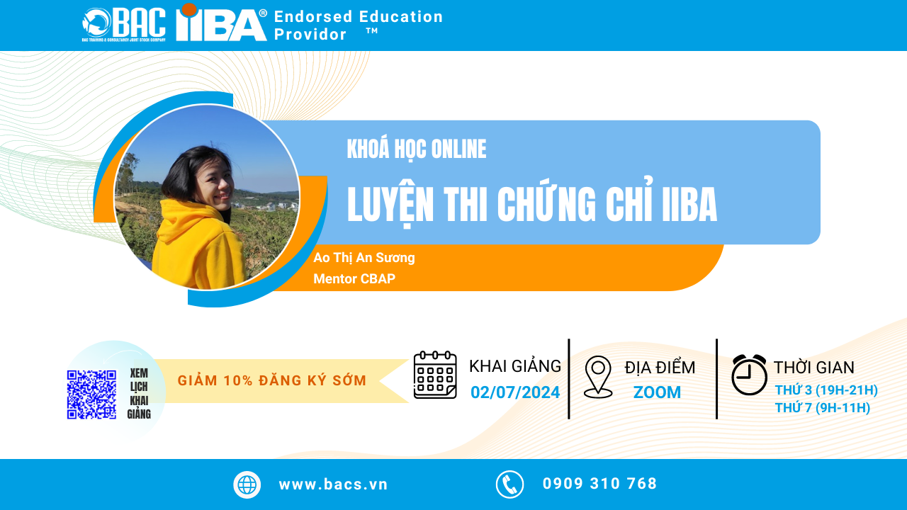 Luyện thi chứng chỉ IIBA (ECBA, CCBA, CBAP) 3.0 - ONLINE | Ticketbox